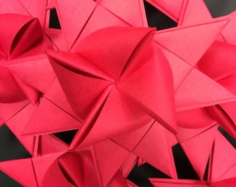 13 Red & White German Paper Stars Froebel Stars Moravian Stars | Etsy