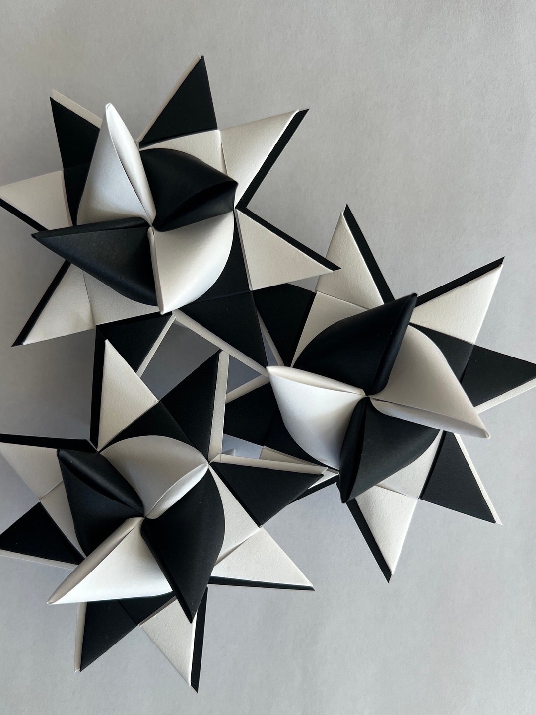 Black and White German Paper Stars Froebel Stars Moravian Stars Star ...