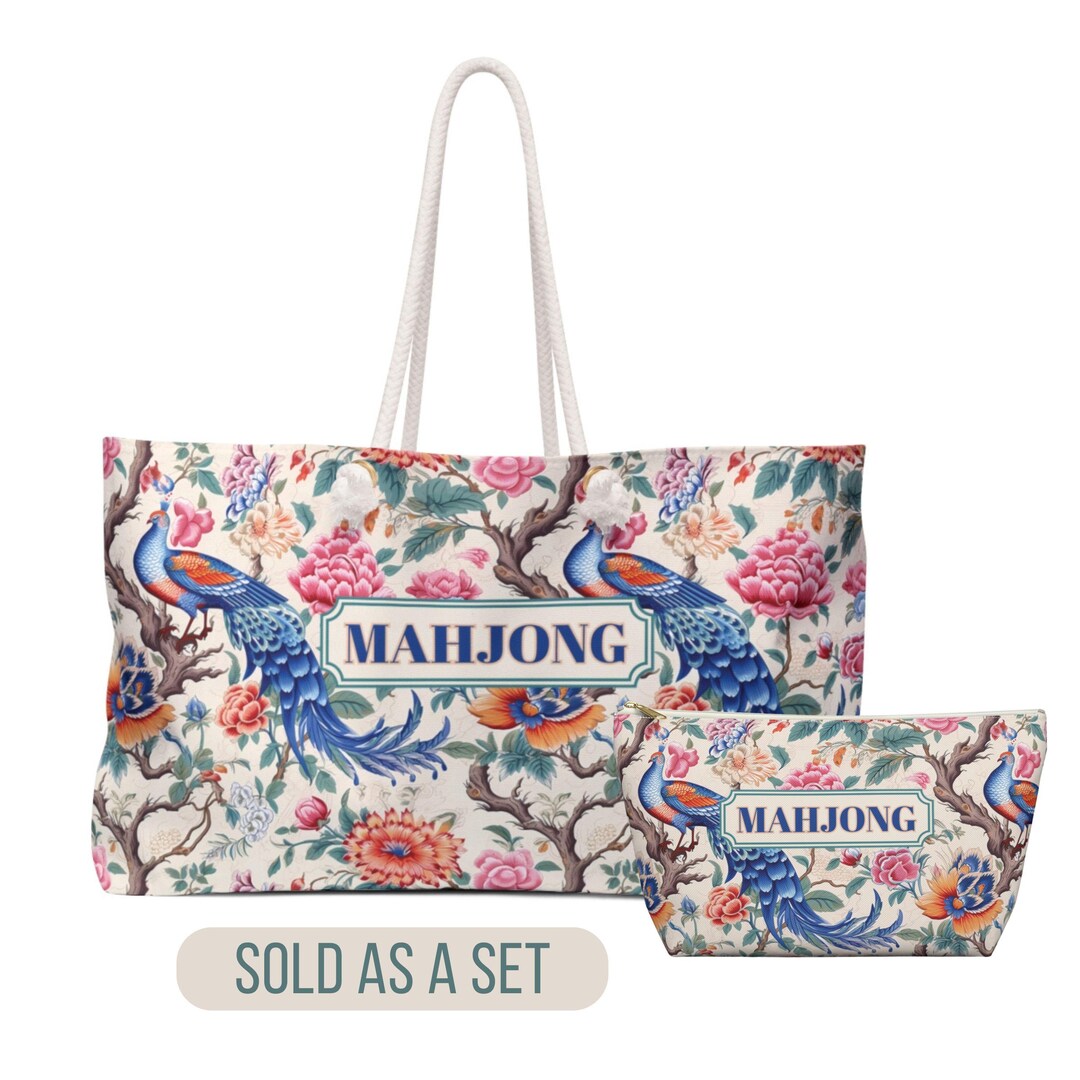 Mahjong Bags Mahjong Set of 2 Bags Mahjong Gifts Mahjong Tote Bag ...
