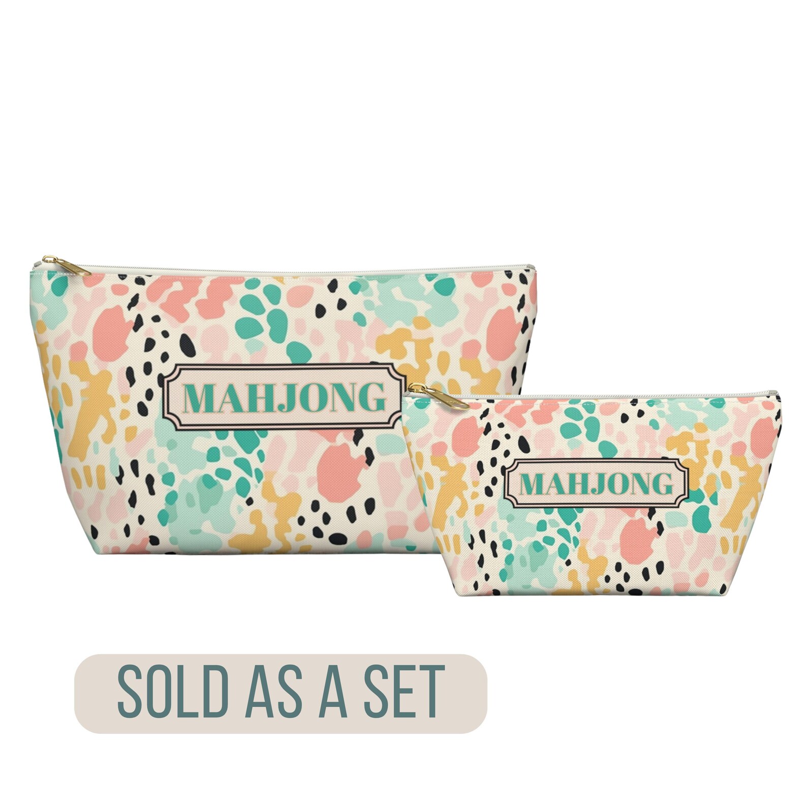 Mahjong Set of Zipper Bags Mahjong Bag Set Mahjong Zipper Pouch Mahjong ...