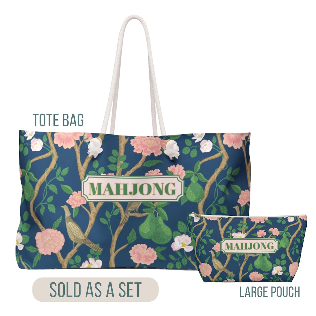 Mahjong Bags Mahjong Set of 2 Bags Mahjong Gifts Mahjong Tote Bag ...