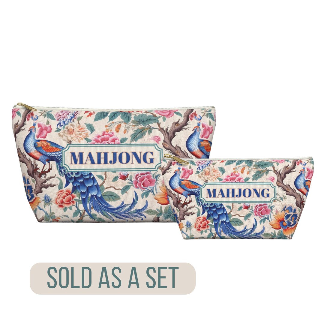 Mahjong Set of Zipper Bags Mahjong Bag Set Mahjong Zipper Pouch Mahjong ...