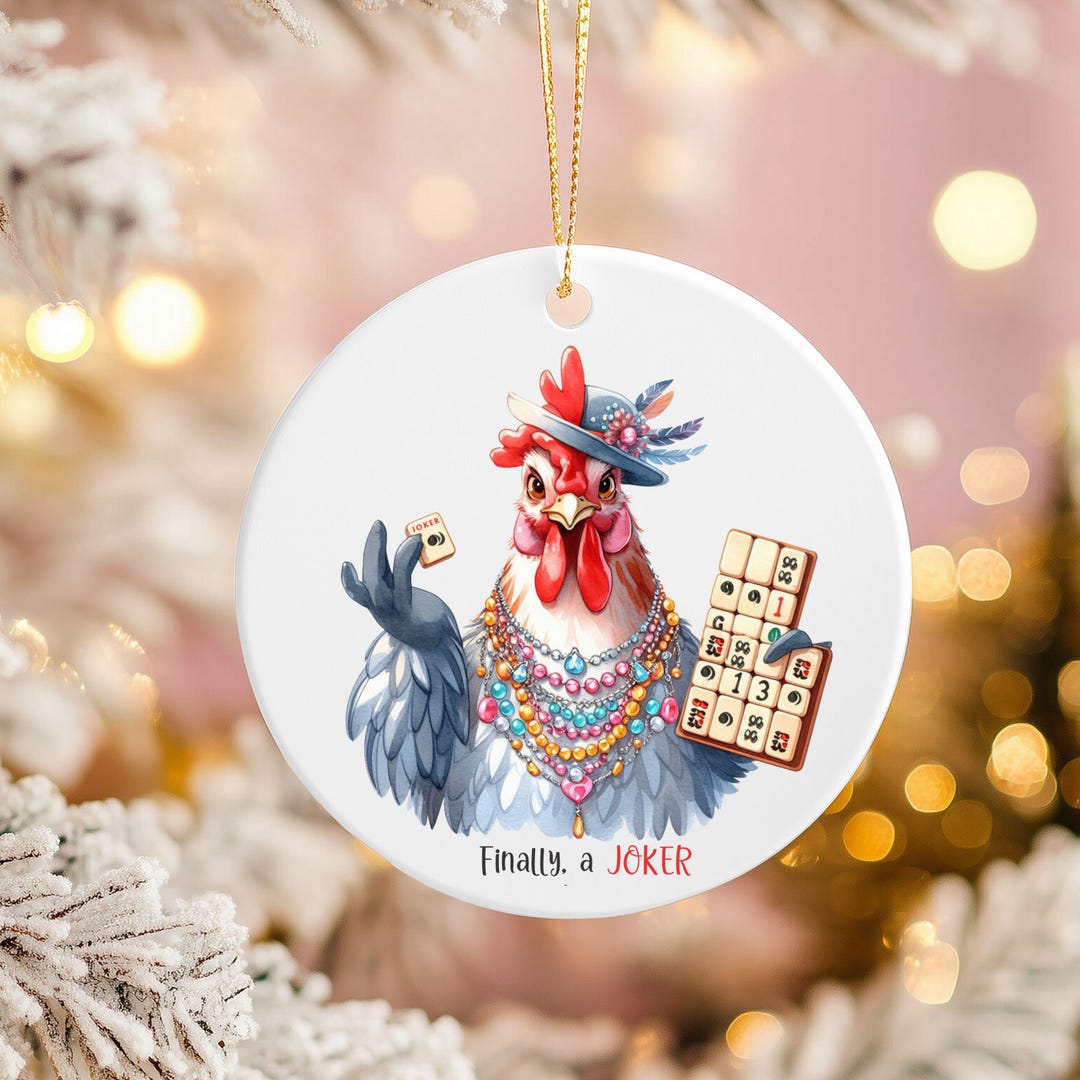Mahjong Ornament Funny Mahjong Gifts Mahjong Chicken Ornament Mahjong ...