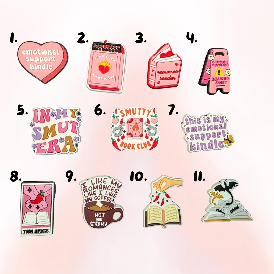Smutty Spicy Romance Readers Shoe Charms - Book Jibbitz - Personalise ...