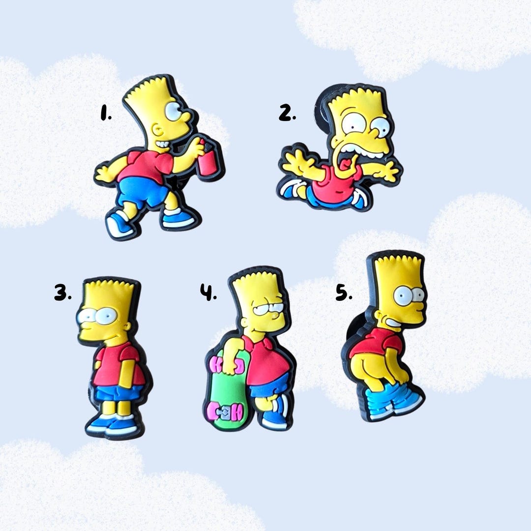 Bart Simpson Inspired TV Family Shoe Charms - Simpsons Jibbitz ...