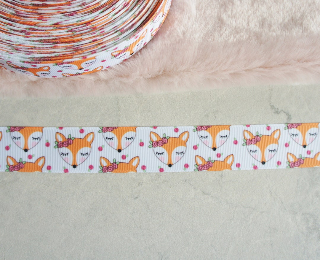 5 YARDS Fox Ribbon, 25 Mm 1', Comic Ribbon, Cartoon Ribbon, Animal ...