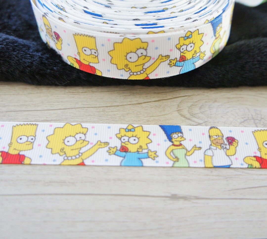4 Yards of the Simpsons Grosgrain Ribbon, 25 Mm , Character Ribbon, the ...