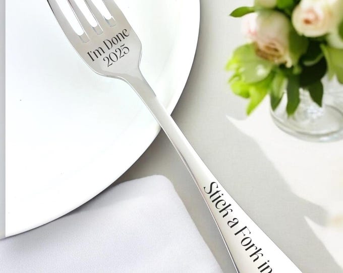 Funny Retirement Gift, Engraved Fork,custom Fork, Stick and Fork ...
