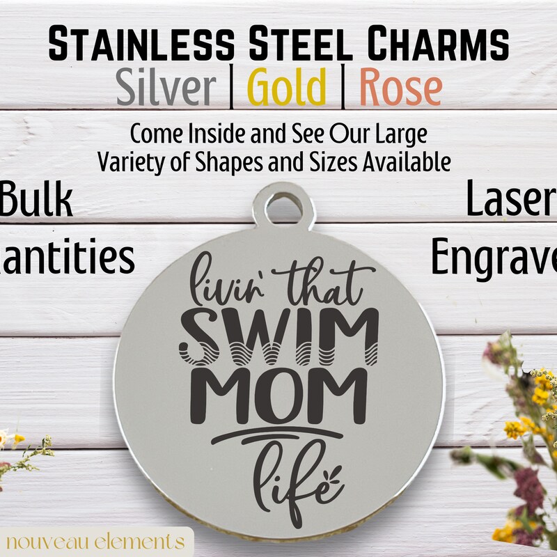 Gold Swim Charm - Etsy