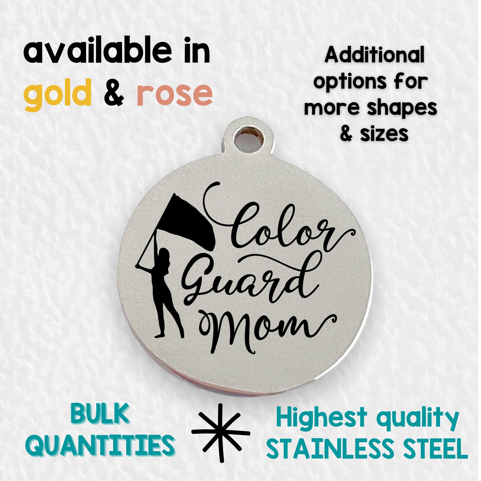 Color Guard Mom Laser Engraved Charm Color Guard Charm - Etsy