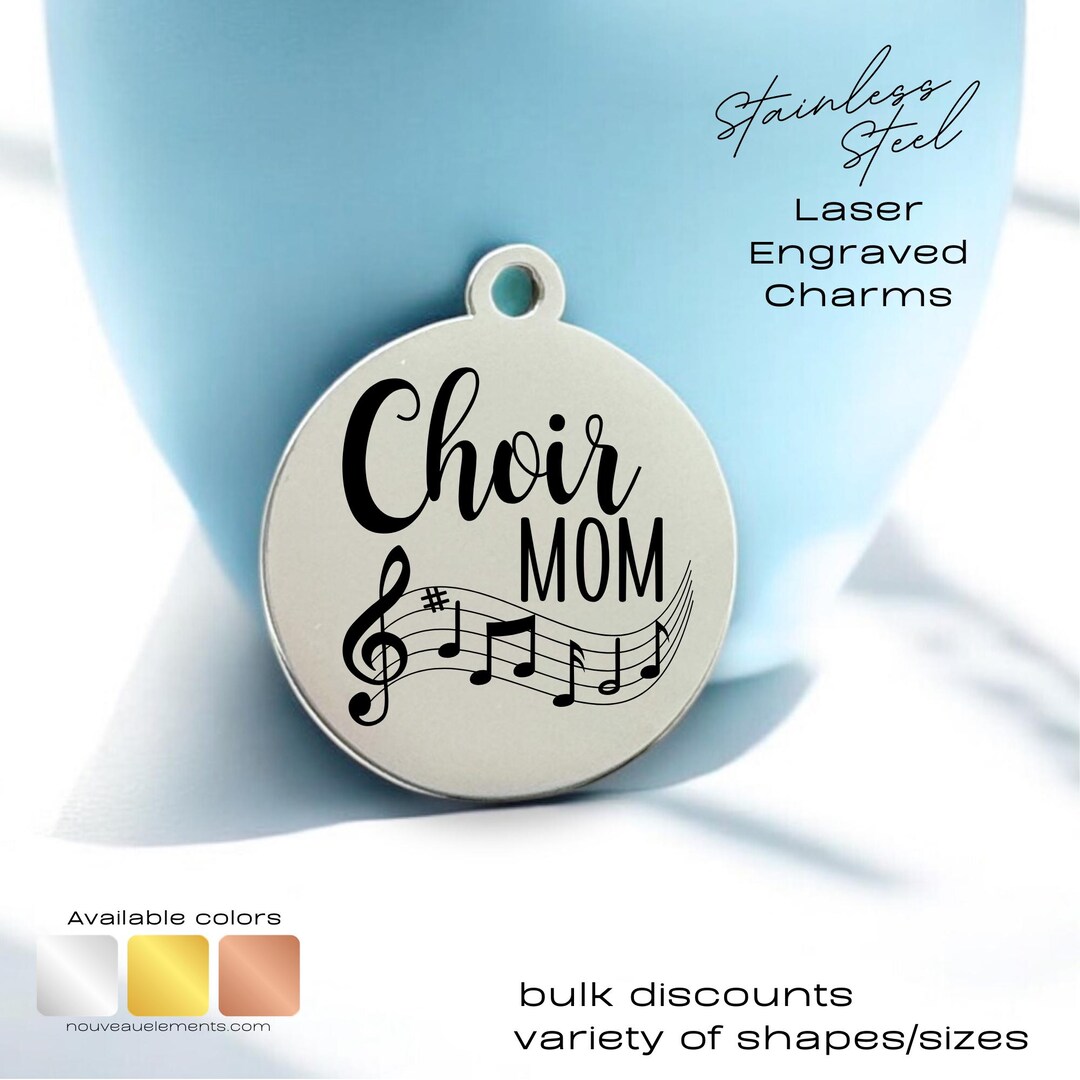 Engraved “choir Mom” Charm – Band & Vocal Supporter Tag for Keychains ...