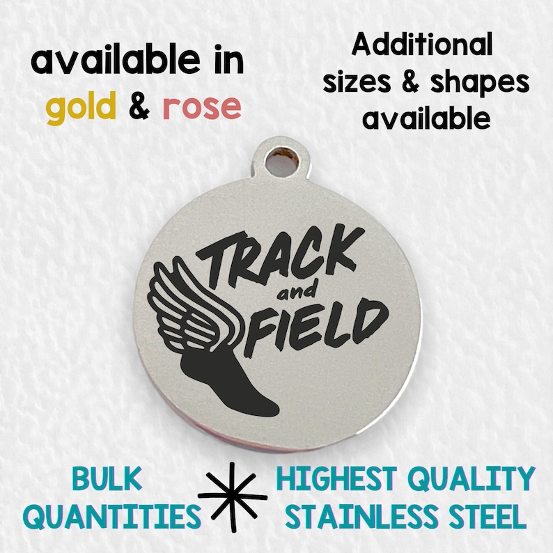 Track & Field flying Sneaker Laser Engraved Charm - Etsy