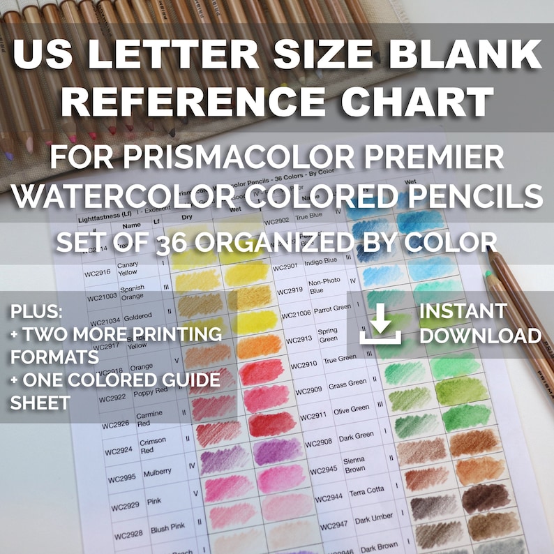 US Letter Size Ready to Print Blank Reference Chart for - Etsy