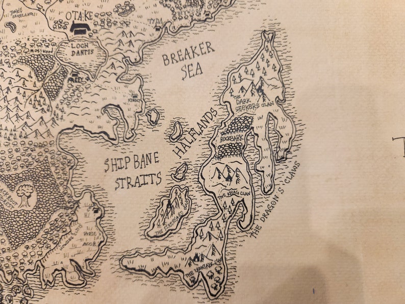 A2 Custom Handrawn Fantasy Map Made to Order D&D World - Etsy