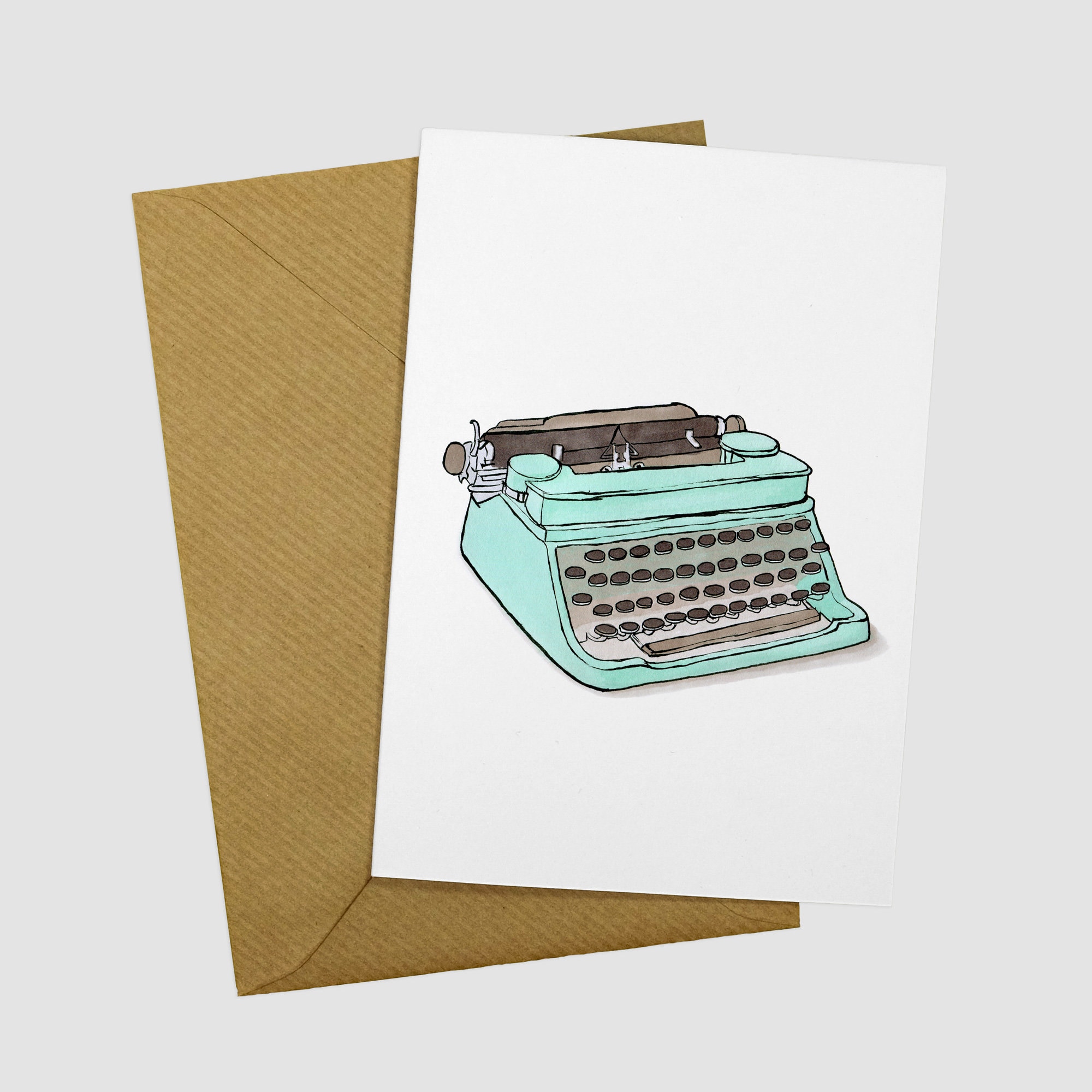 Blank A6 Typewriter Card Any occasion card Just a note | Etsy