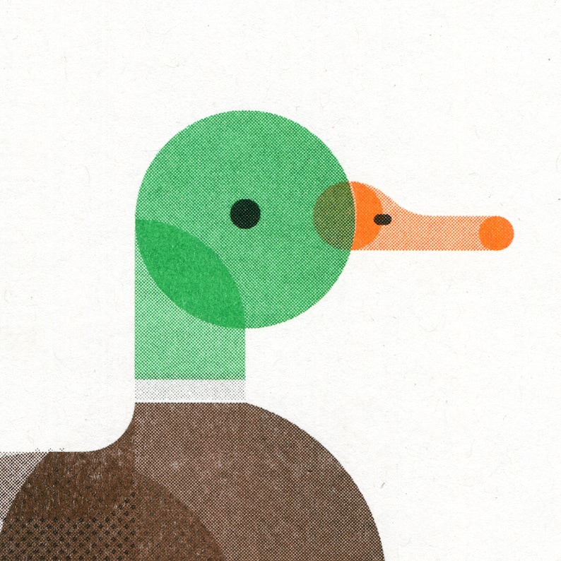 Duck Art Print 8x10 Minimal Geometric Bird - Etsy New Zealand