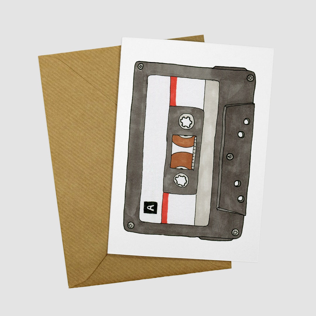 Cassette Tape Card - Blank Inside - Any Occasion Card - Just a Note ...