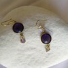 Ruby and Amethyst Drop Earrings 18K Gold Plated Sterling Silver/handmade Natural Amethyst & Ruby ...