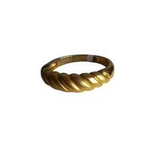 14K Gold (585) Ring Twisted Rope Design Matte and Polished Finish ...