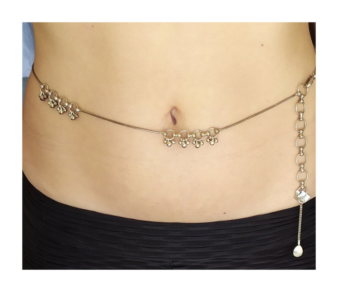 Sterling Silver Belly Chain Necklace: Beaded Body Jewelry – N3888 - Etsy