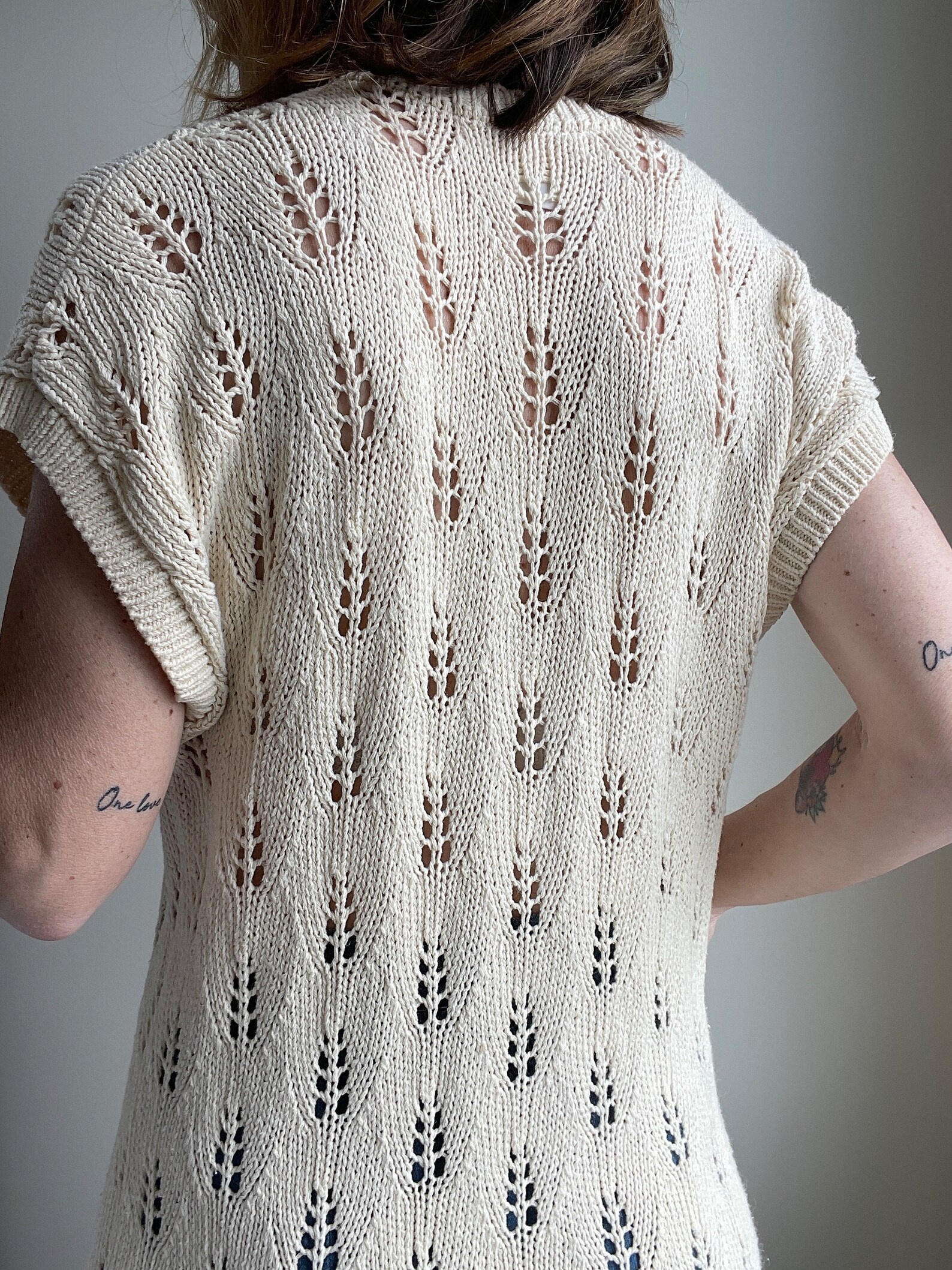 Vintage 80s Tunic Crochet Duster Cardigan Size M/ Ivory Color/ Ramie ...