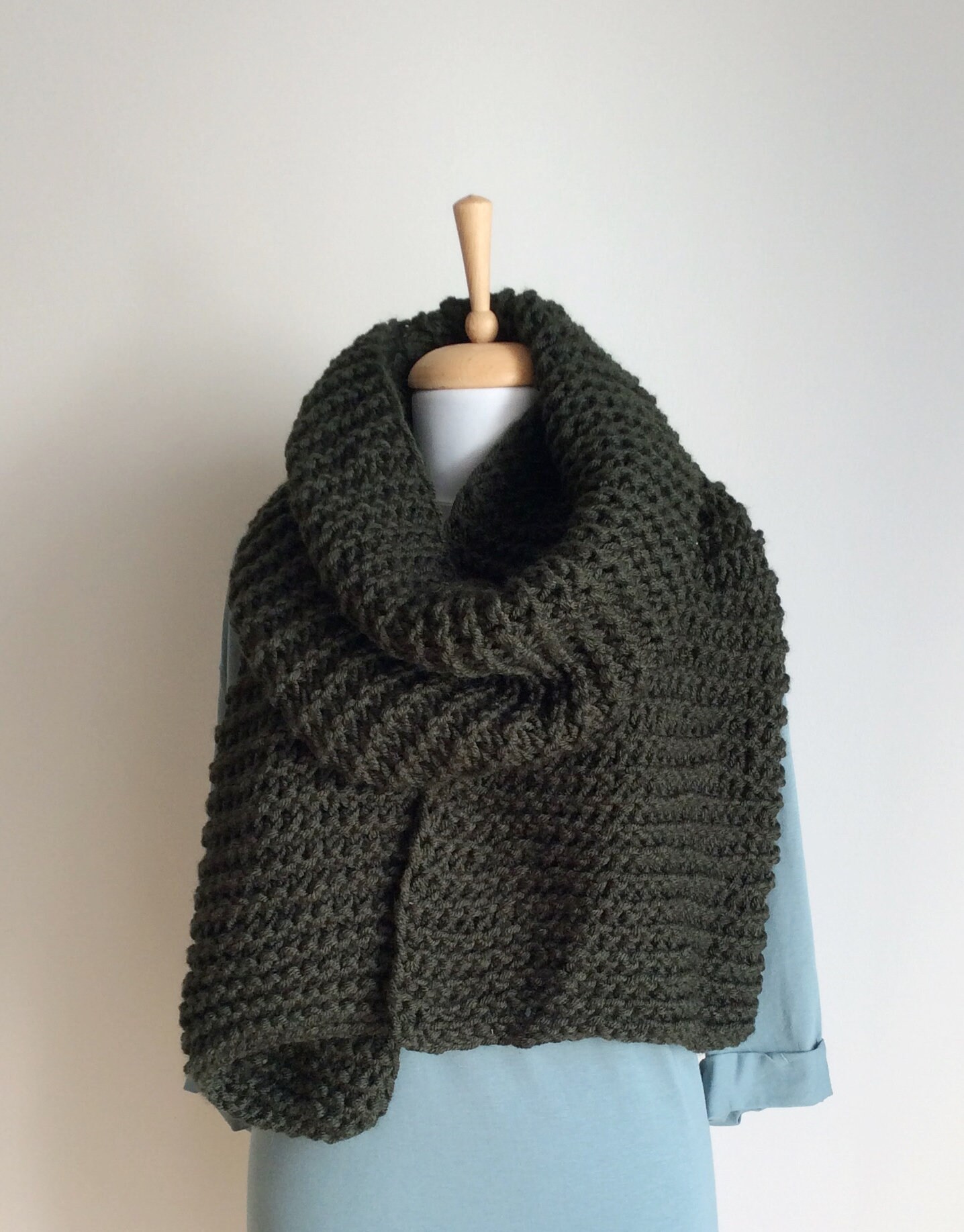 Big Chunky Open Edge Handknit Scarf Oversize Scarf Large Knit | Etsy