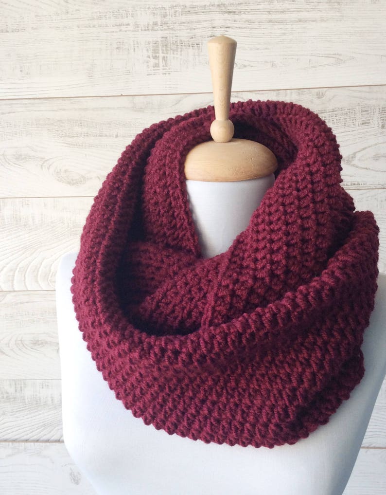 Wool Knit Infinity Scarf Scarf Chunky Knit Scarf Circle Winter - Etsy
