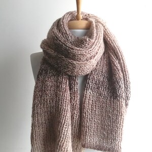 Angora Knit Scarf Warm Winter Scarf Light Brown Angora Wool Luxury Knit ...