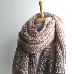 Angora Knit Scarf Warm Winter Scarf Light Brown Angora Wool Luxury Knit ...
