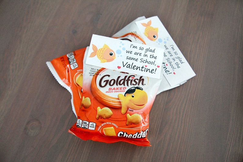 Printable School Fish Valentine's Day Tag - Printable Favor - Instant ...