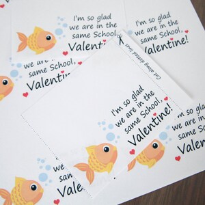 Printable School Fish Valentine's Day Tag - Printable Favor - Instant ...
