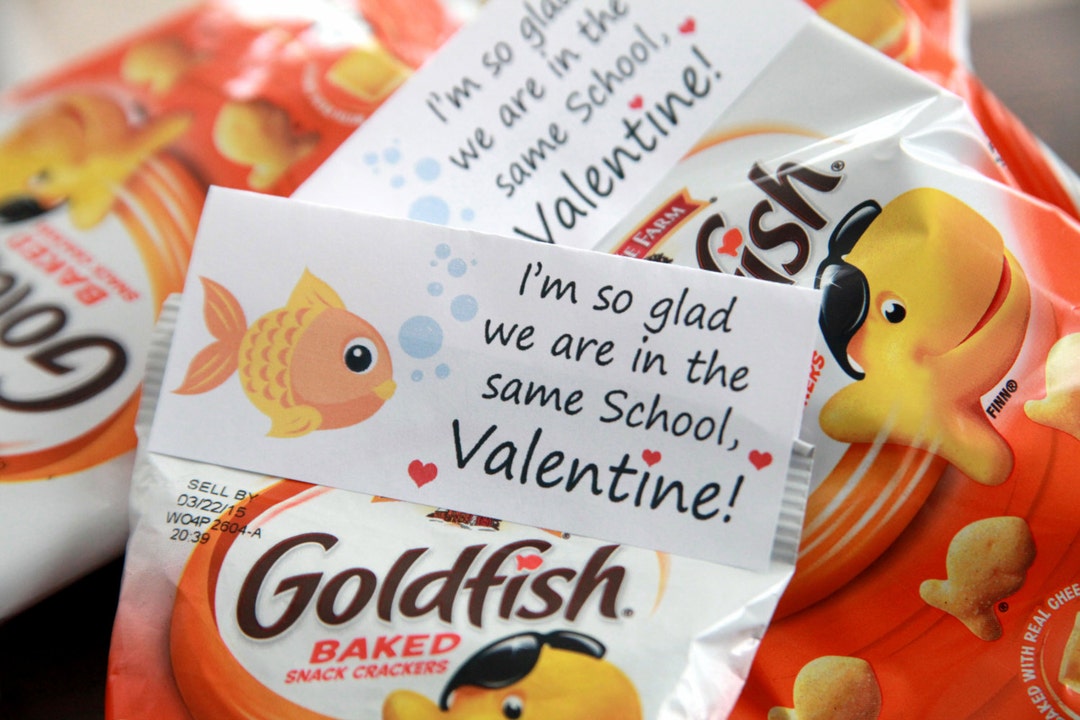 Printable School Fish Valentine's Day Tag - Printable Favor - Instant ...