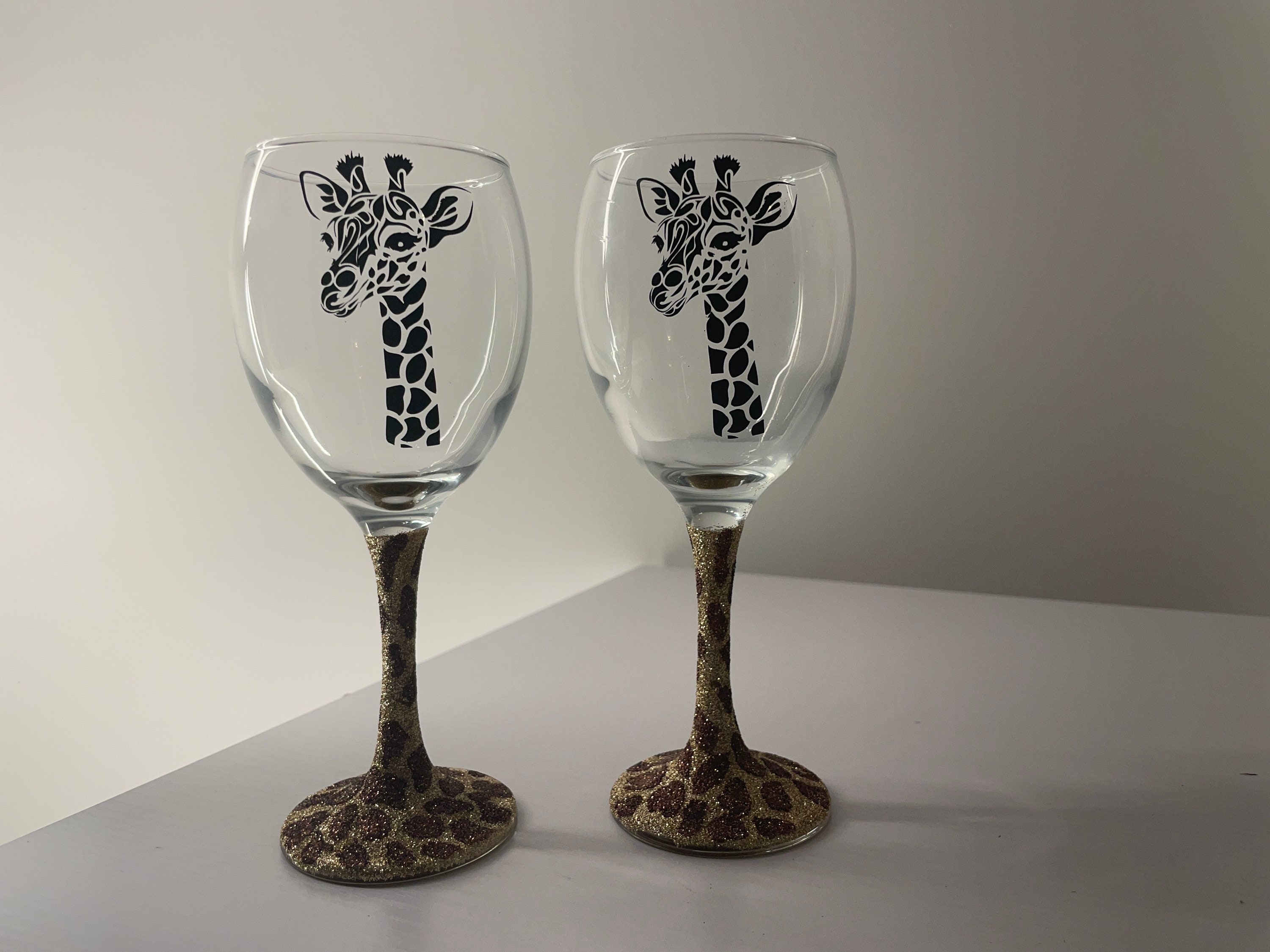 Giraffe Gin Glass Giraffe Wine Glass Animal Print Gin G&t Zoo Animal ...