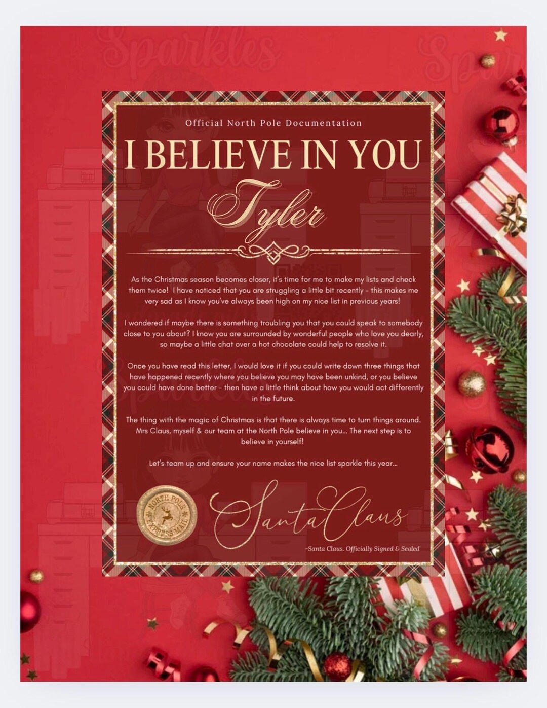 Personalised Christmas Letter - First Christmas - Nice List - Believe ...