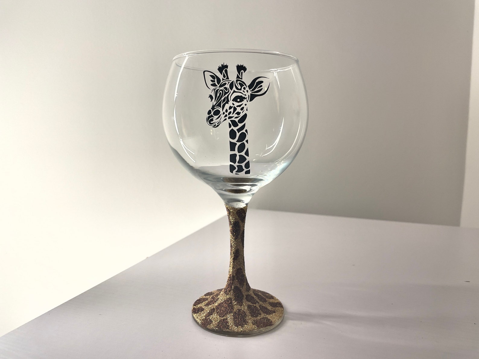 Giraffe Gin Glass Giraffe Wine Glass Animal Print Gin - Etsy
