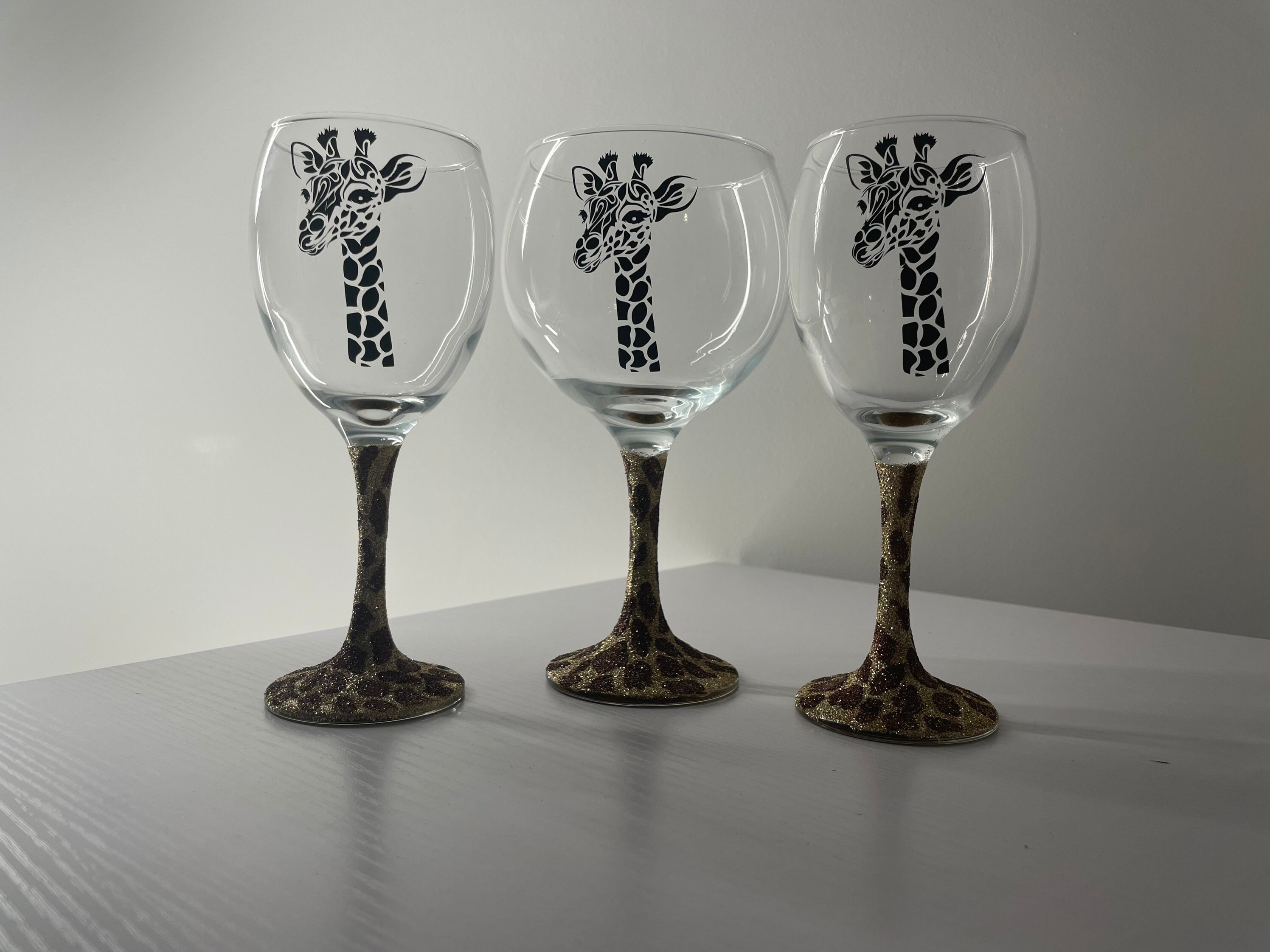 Giraffe Gin Glass Giraffe Wine Glass Animal Print Gin G&t Zoo Animal ...