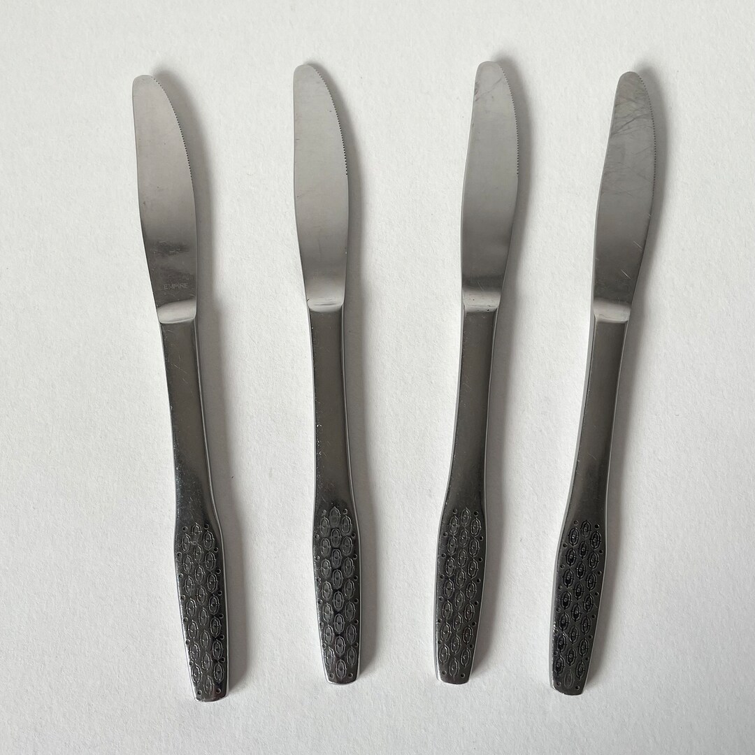 4 X Vintage 1970s Stainless Steel shape Dessert Knives / - Etsy