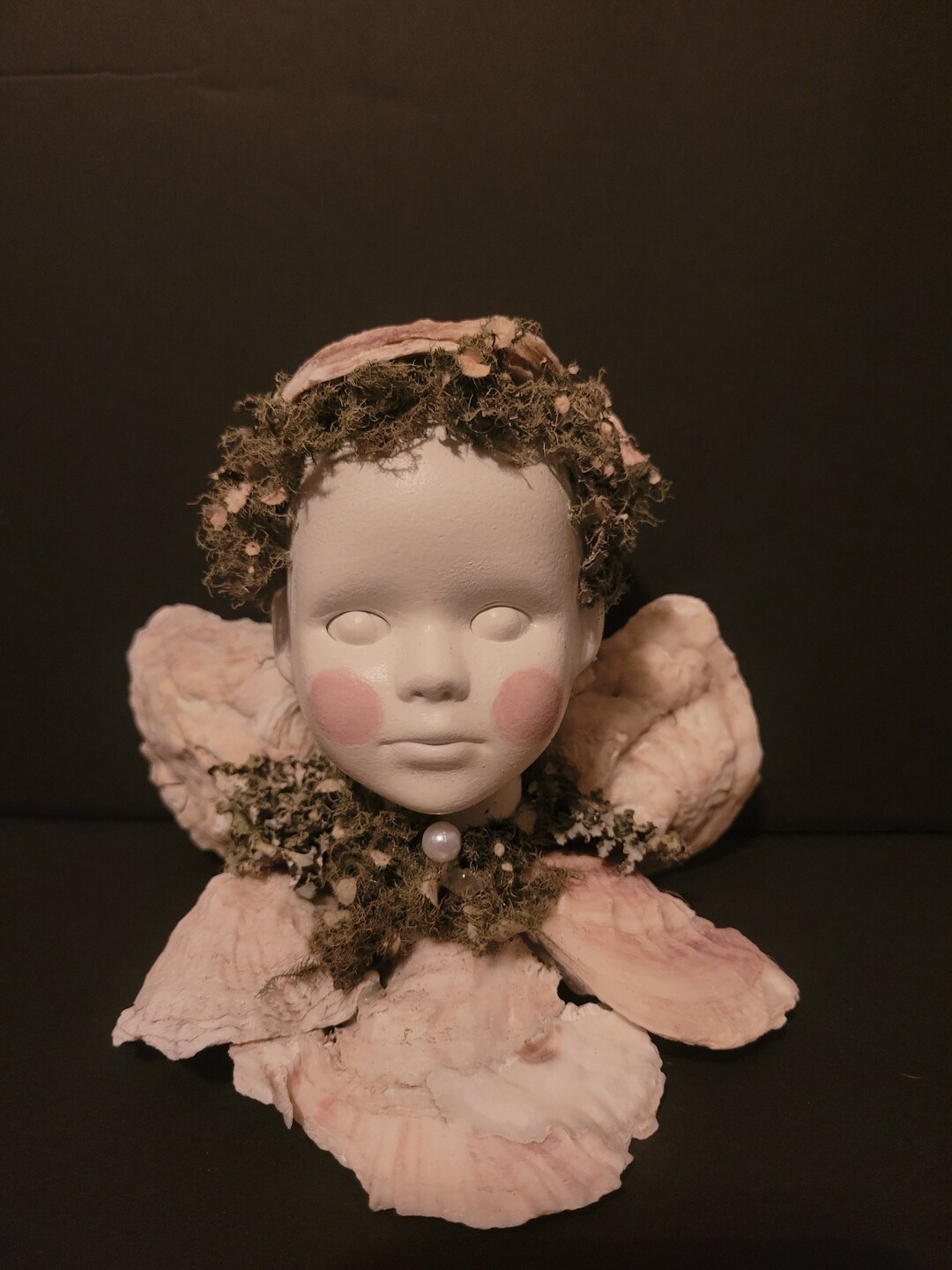 Garden, Creepy Doll, Scary Doll, Sea Shells, Handmade, Halloween Decor ...