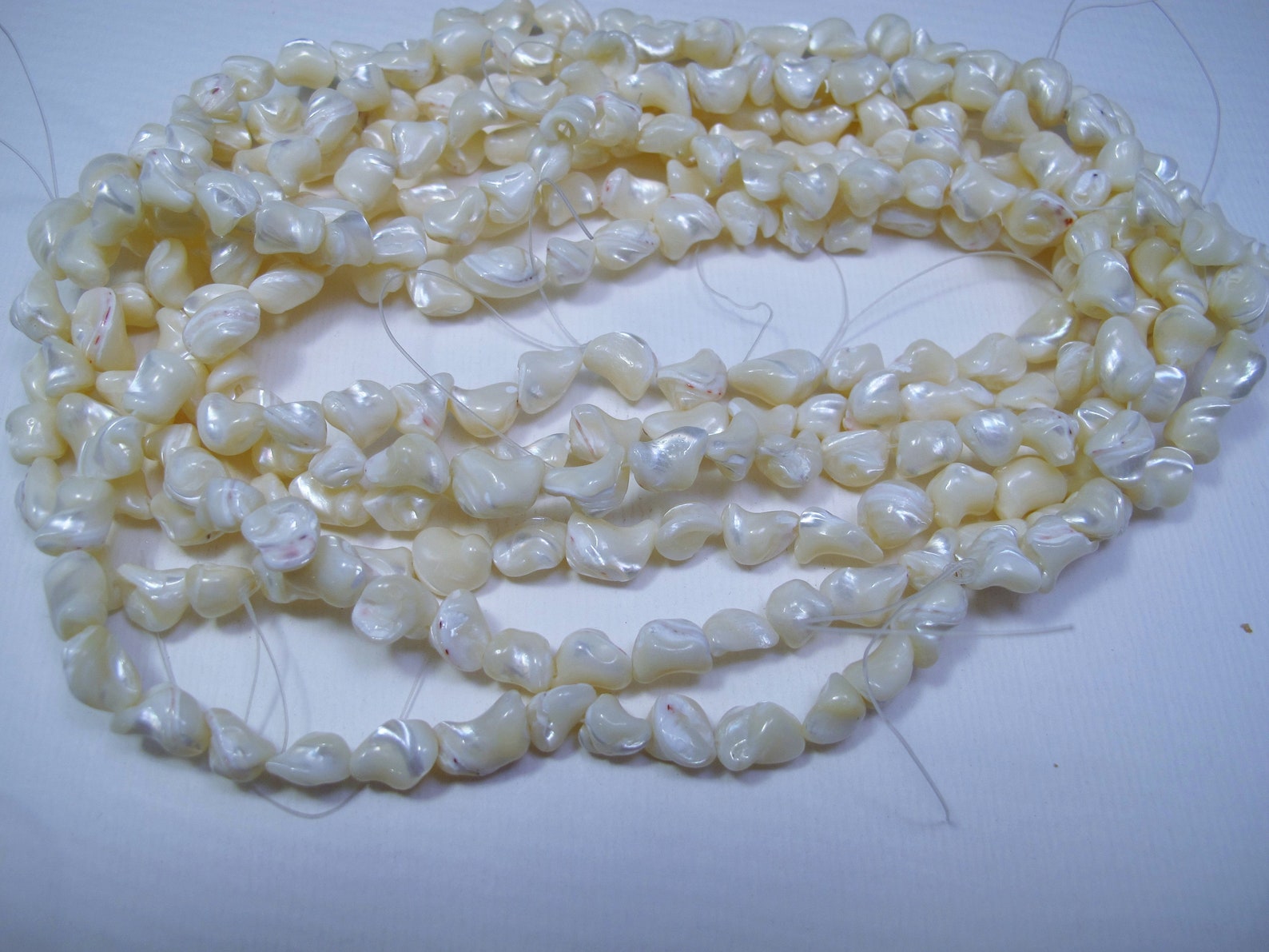 MOP shell nugget beads. Natural mother of pearl shell beads | Etsy