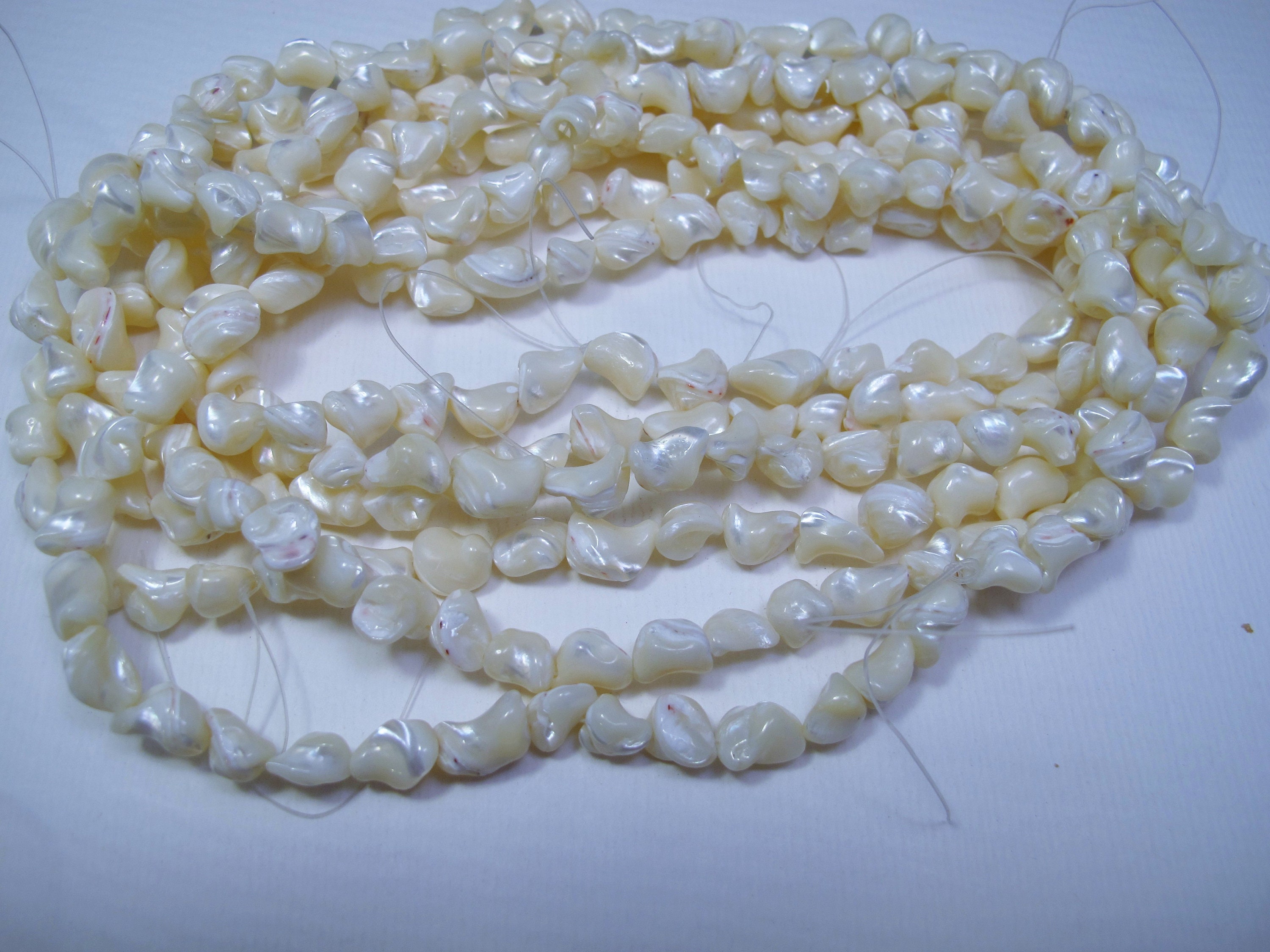 MOP Shell Nugget Beads. Natural Mother of Pearl Shell Beads - Etsy