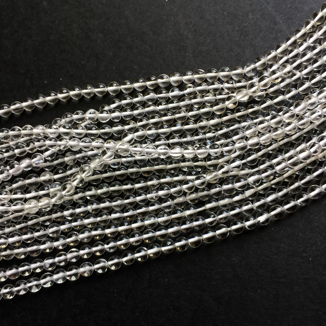 Clear Crystal Smooth Round Beads 4mm. Small Crystal Beads. Spacer Beads ...