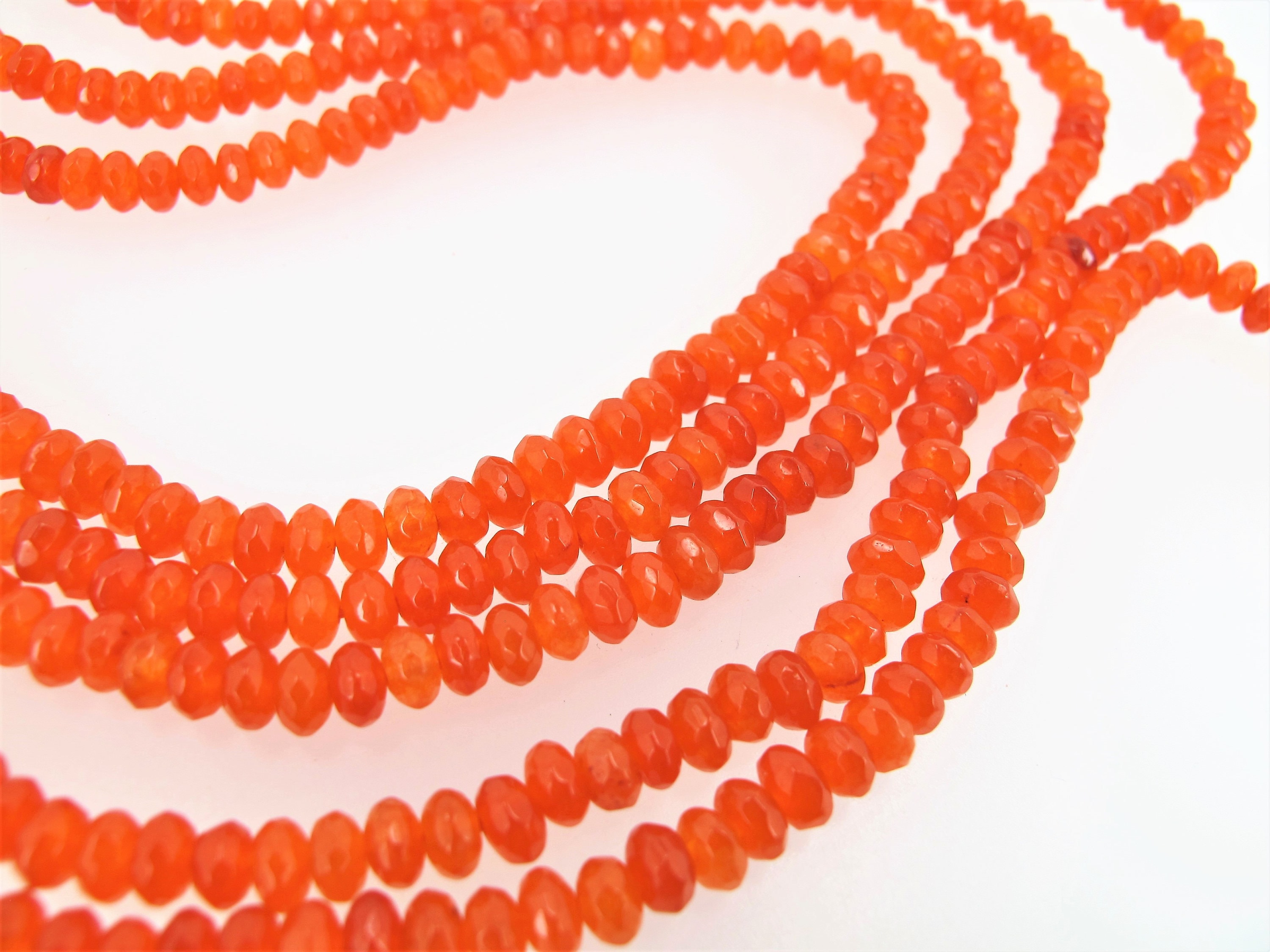 Cuentas rondelle con cara de jade naranja 3x5mm jade - Etsy España