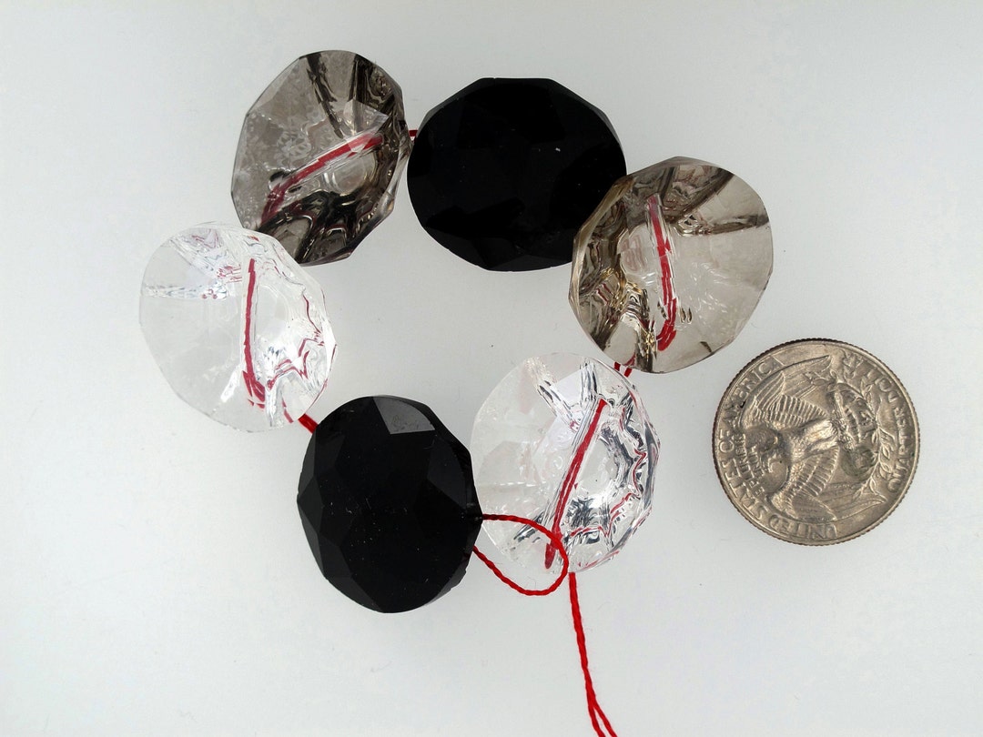 Large Crystal Buttons. Swarovski Crystal Buttons. Clear. Black. Smoky ...