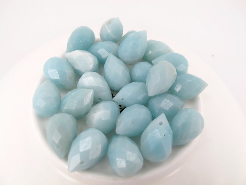 Amazonite Teardrop Beads 10x15mm.icy Blue. Side Drilled. - Etsy