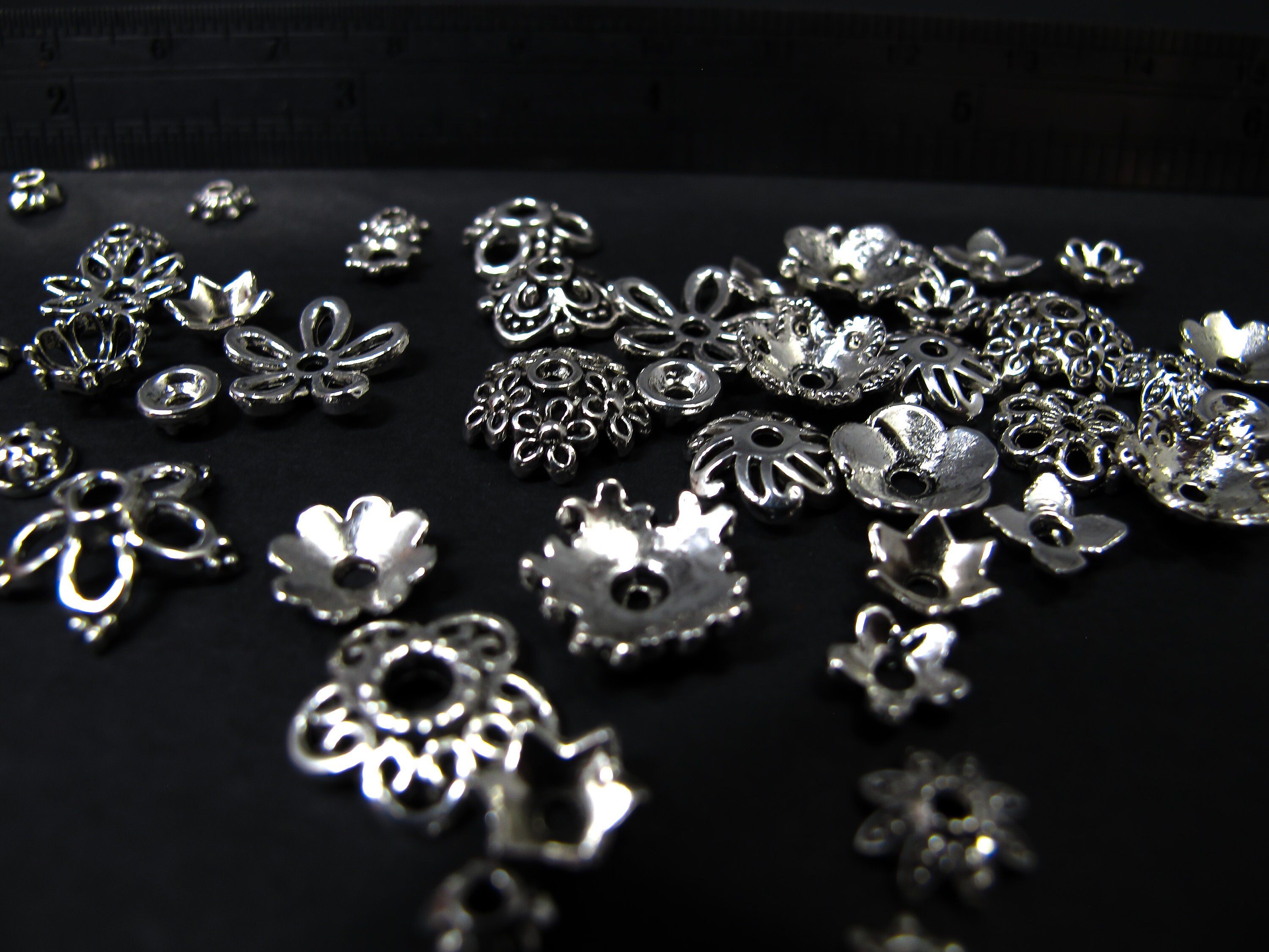 Mixed Silver Metal Caps. Silver Flower Bead Caps. Bali Bead | Etsy