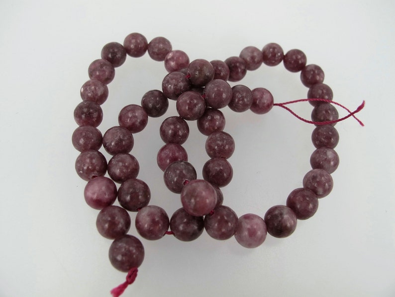 Genuine Lepidolite round beads. Purple Lepidolite beads 8mm | Etsy