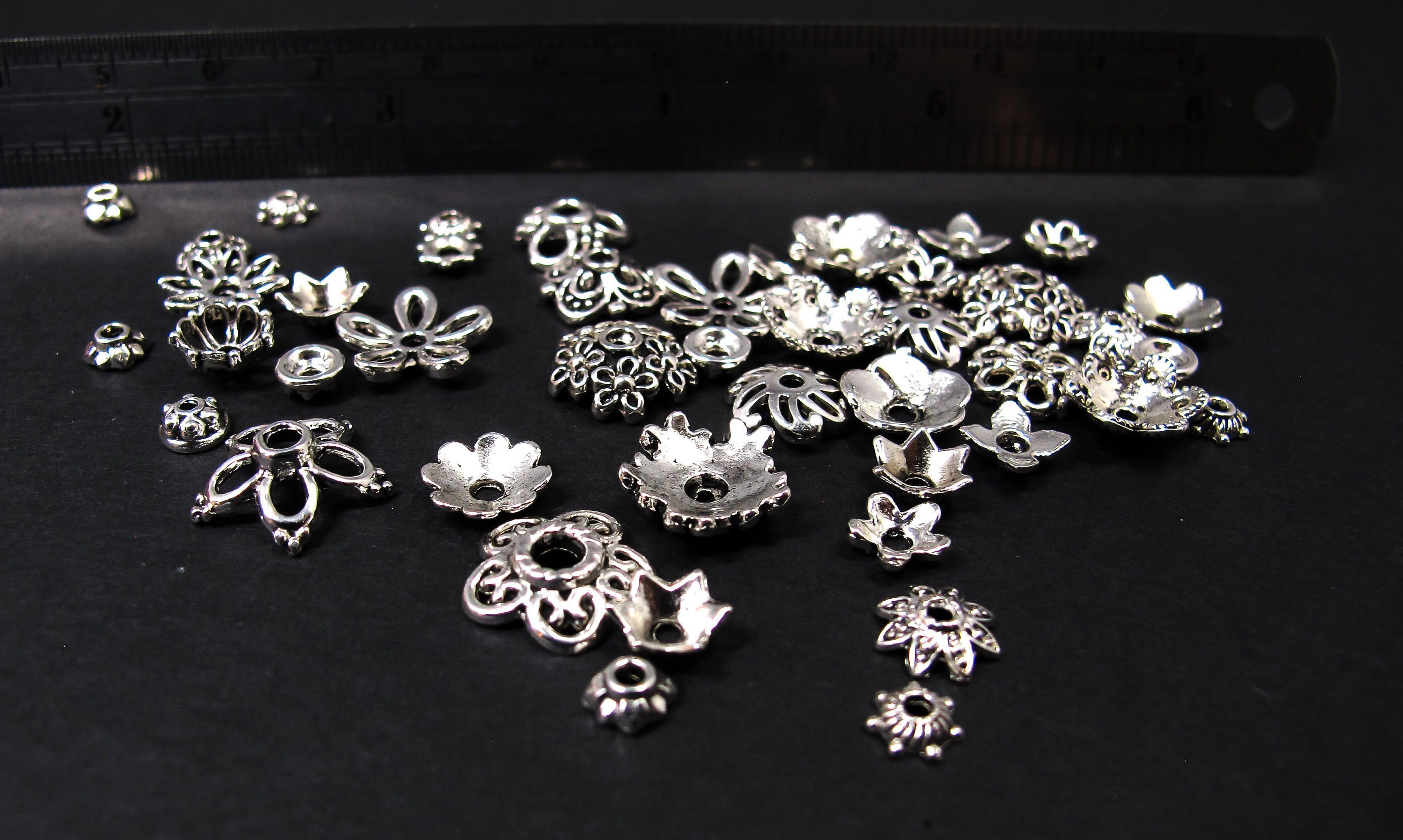 Mixed Silver Metal Caps. Silver Flower Bead Caps. Bali Bead | Etsy