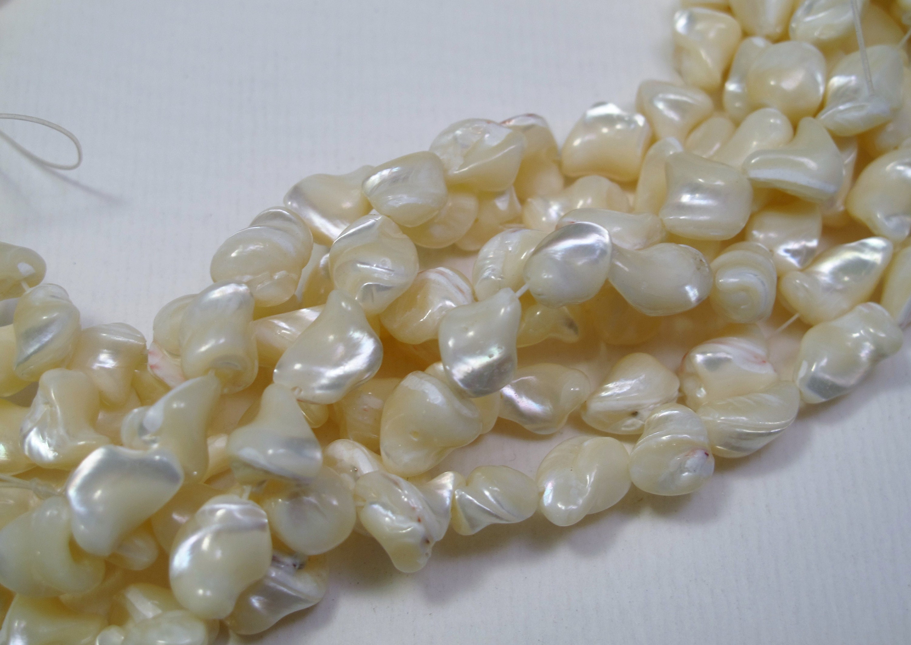 MOP Shell Nugget Beads. Natural Mother of Pearl Shell Beads - Etsy