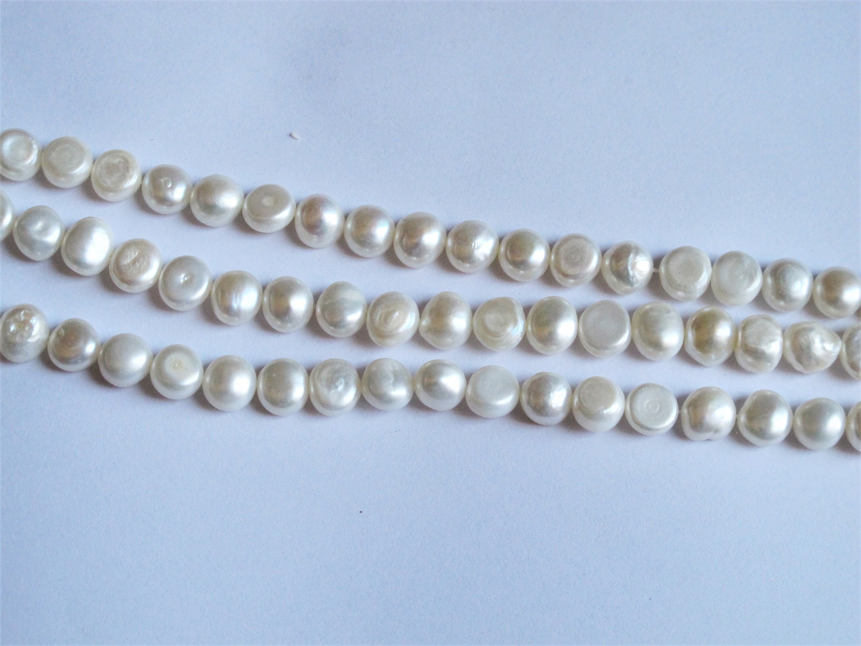 Freshwater Pearl White Half Round Beads 8mm. Jewelry Making. Full ...