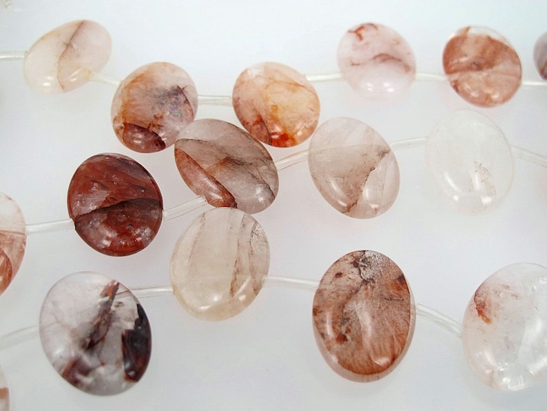 Natural Hematid Quartz Oval Beads 18x25mm. Natural Red Quartz Beads ...